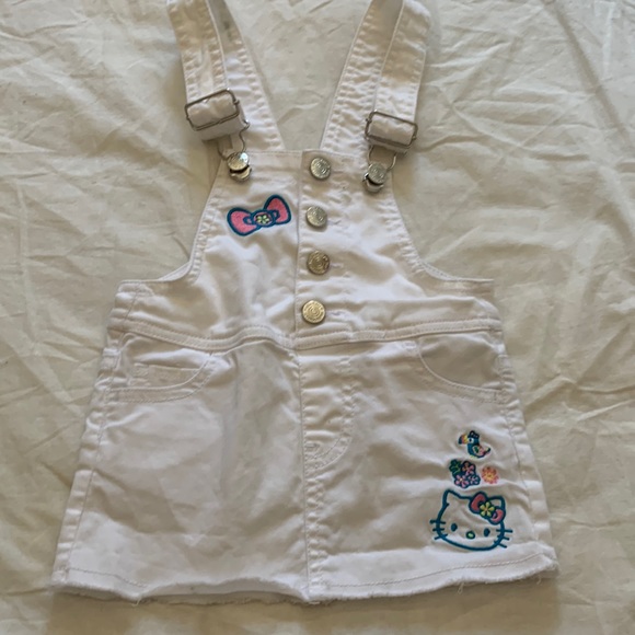 Hello Kitty | Dresses | Hello Kitty White Overalls | Poshmark
